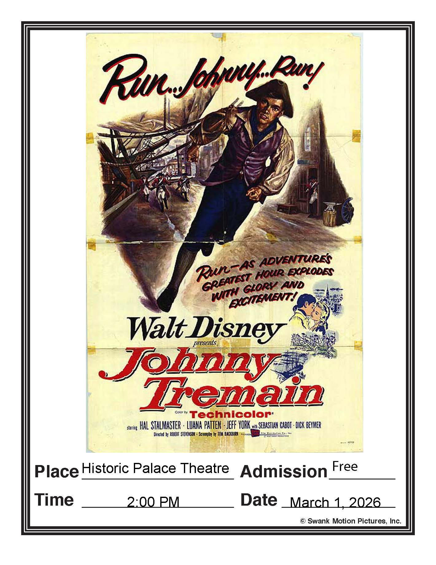 Johnny Tremain Film Showing | Cape Charles VA